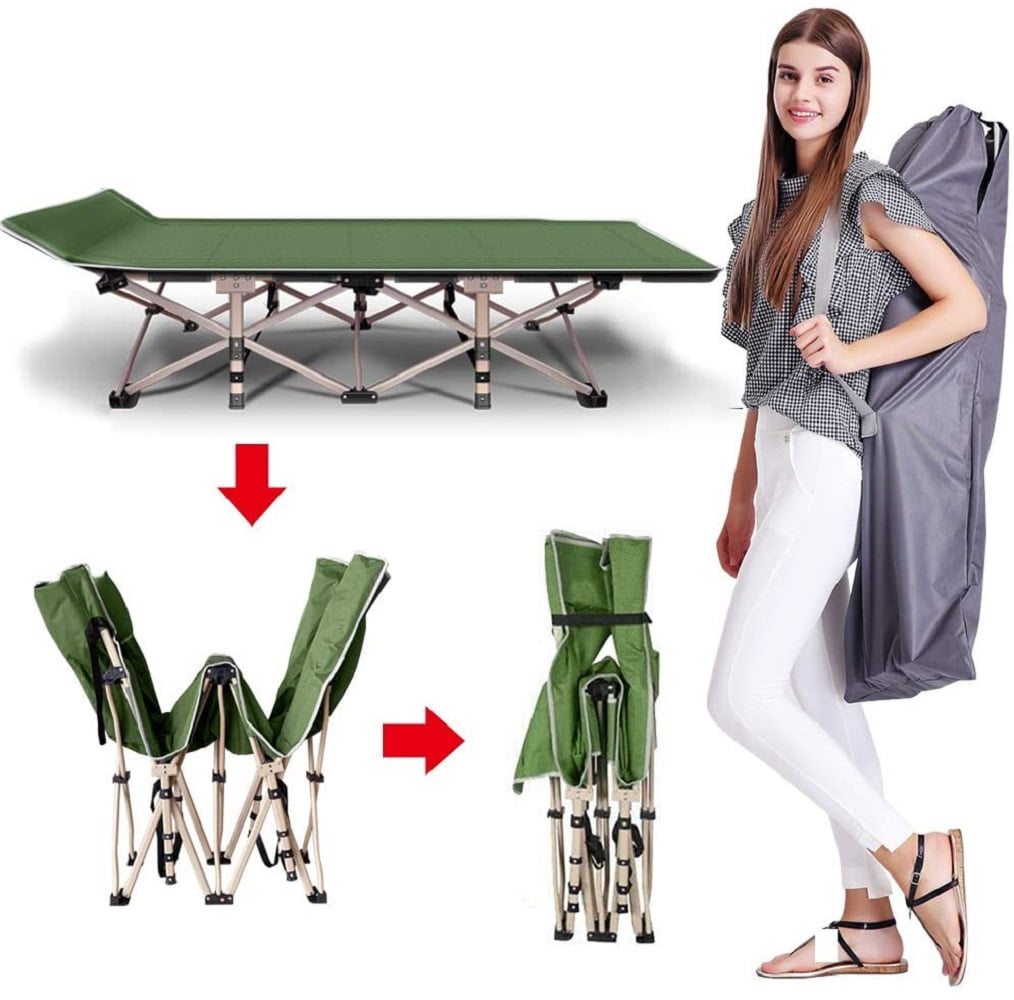 Lilypelle Folding Camping Cots for Adults 600lbs, Double Layer Oxford ...