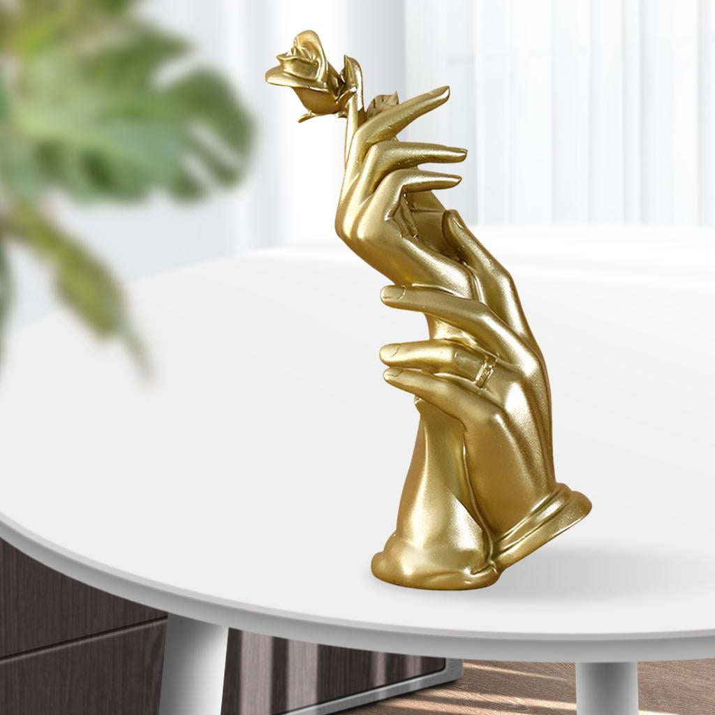 Creative Resin Sculpture Hand-Held Rose Desktop Modern Living Room ...