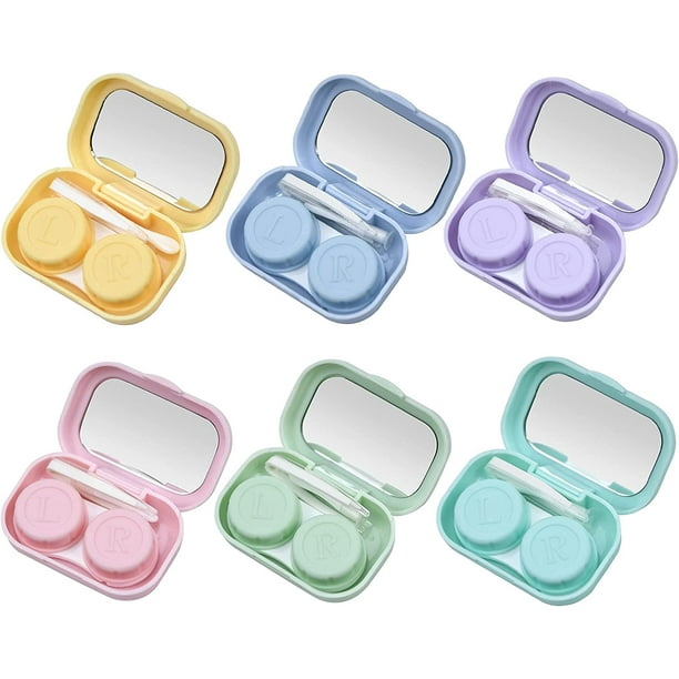 SHAR 6 Pieces Contact Lens Case, 6 Colors, Contact Lens Box, Contact ...