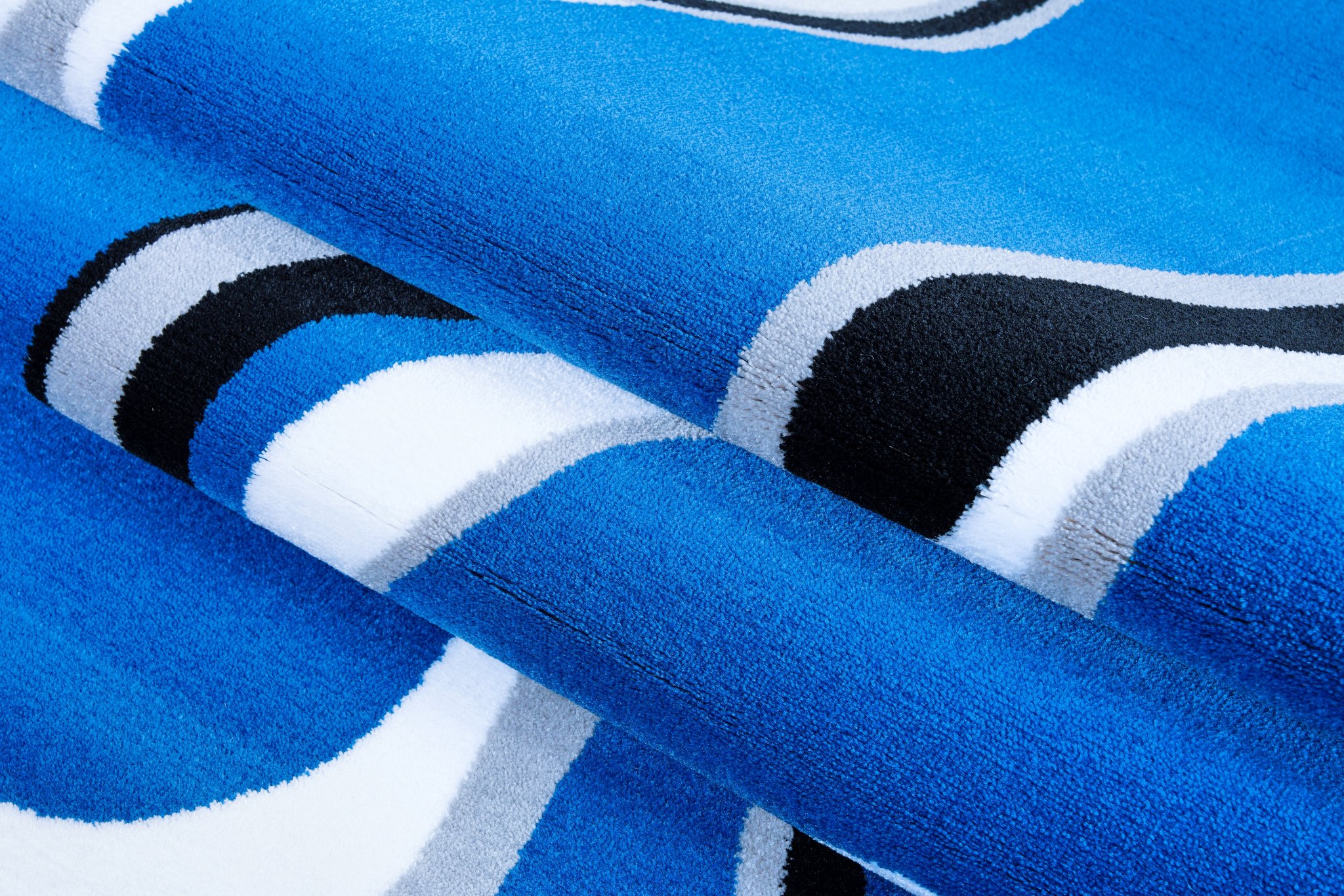 Ladole Rugs Calvin Blue Gray Abstract Polypropylene Area Rug