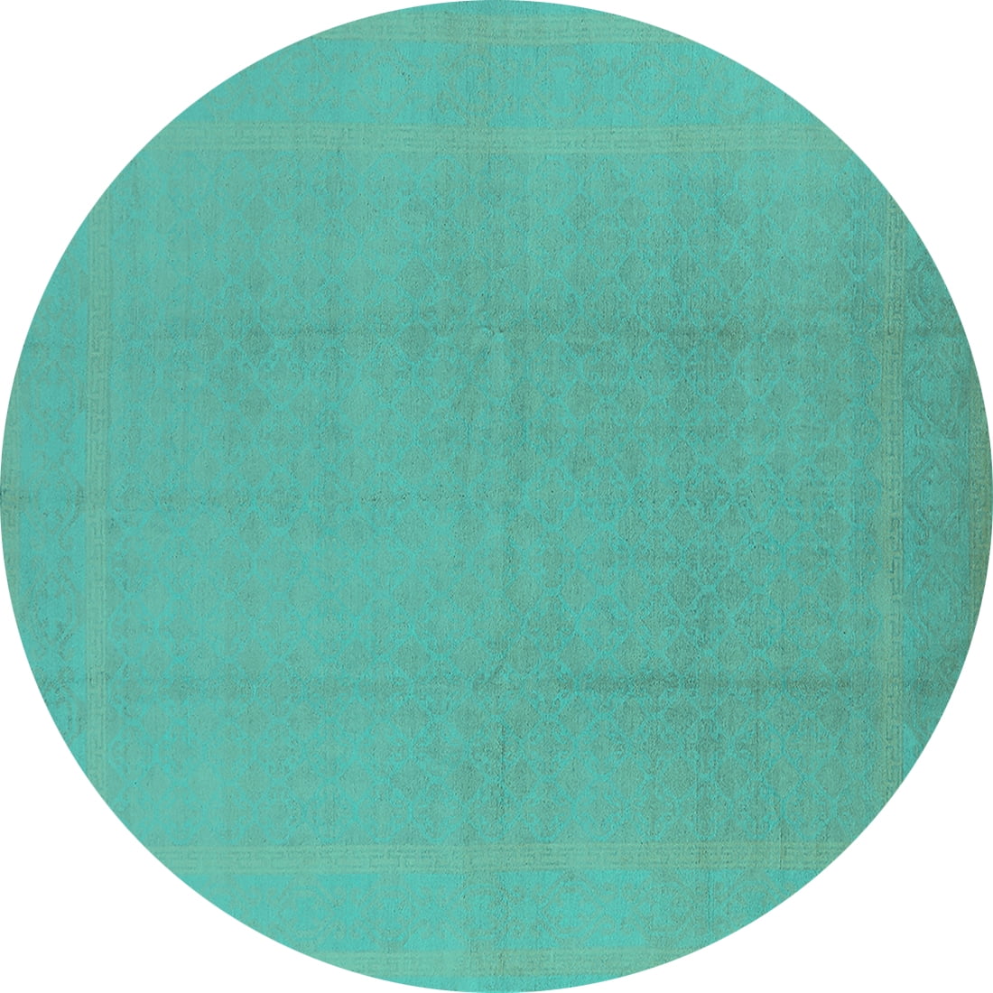 Ahgly Company Indoor Round Solid Turquoise Blue Modern Area Rugs, 7 ...