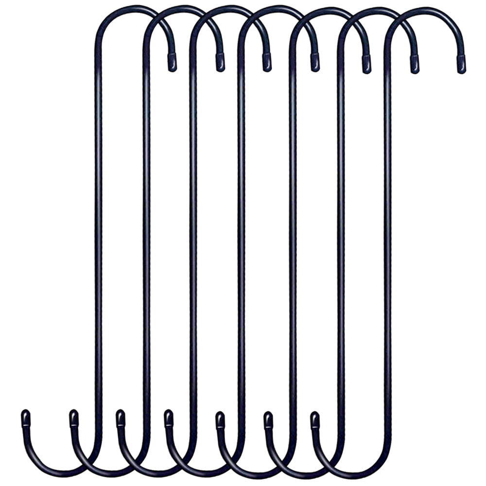 7pcs S long hook tree hook hanging pot metal hook bird feeder tree hook ...
