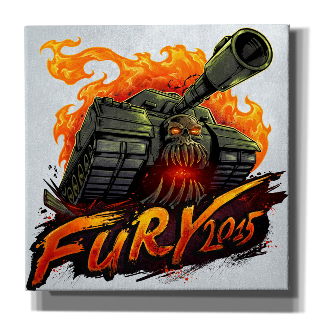 Epic Graffiti 'Skull Tank' by Flyland Designs, Canvas Wall Art, 37"x37 ...