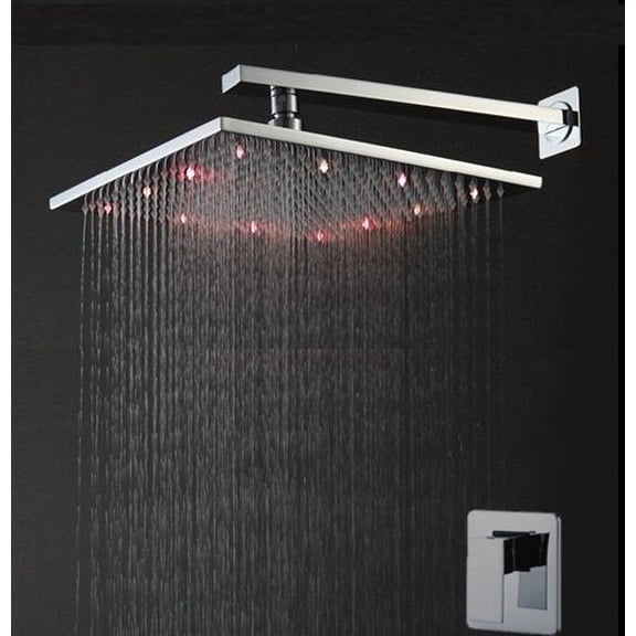 Cascada Luxury 10" Square Wall Mounted Thermostatic Shower System With ...
