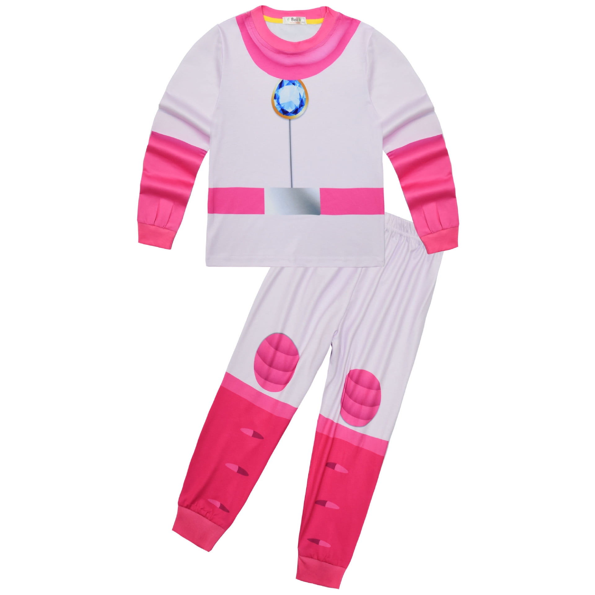 SUEE Girls Peach Costume Princess Pajamas Sets, 2-Piece, Age 3-9 Year ...