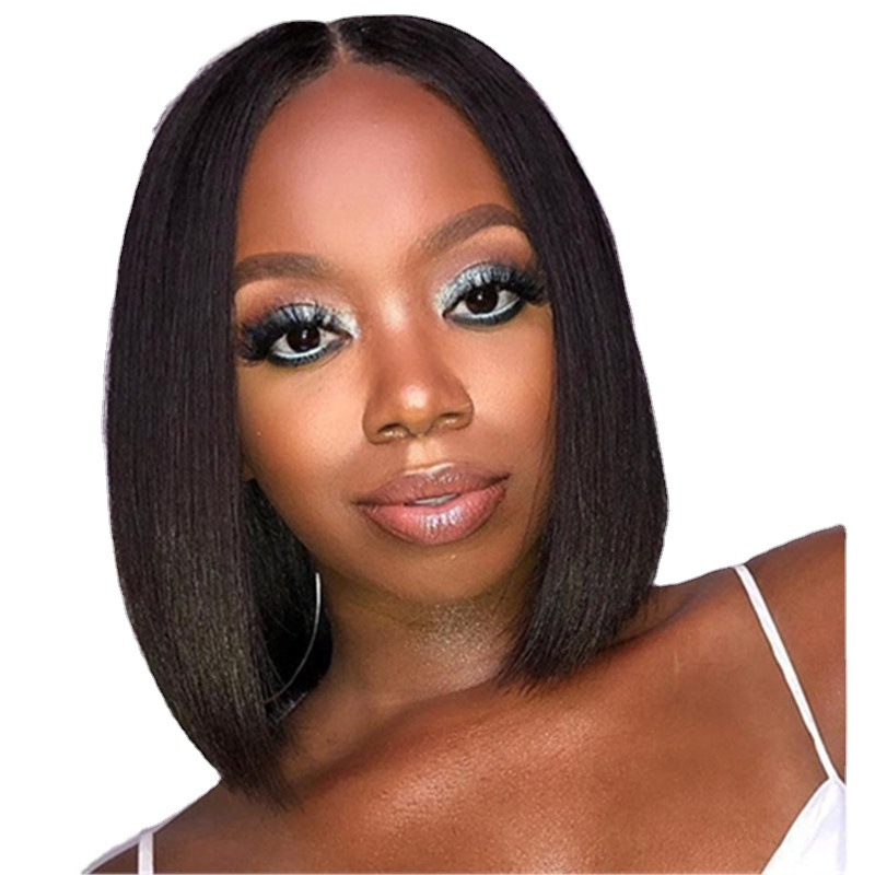 Dopi Straight Bob Wigs Human Hair 12 inch Bob Wig for Black Women Human ...