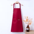 Adjustable Apron 3 Button Front Storage Pocket Oil Resistant Fabric For ...