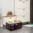 Ponpong 42 L Plastic Folding Storage Crates, Collapsible Crate Storage ...