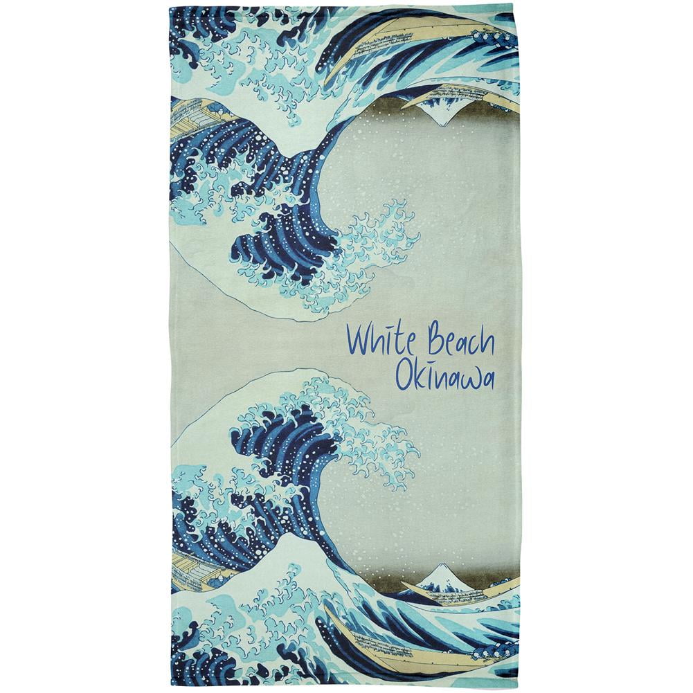 White Beach Okinawa Tsunami Surf Board All Over Beach Towel - Walmart.com
