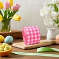 14.7Ft Easter Decorative Pink Grid Ribbon Roll, 2.5in Wide Silk Ribbon ...