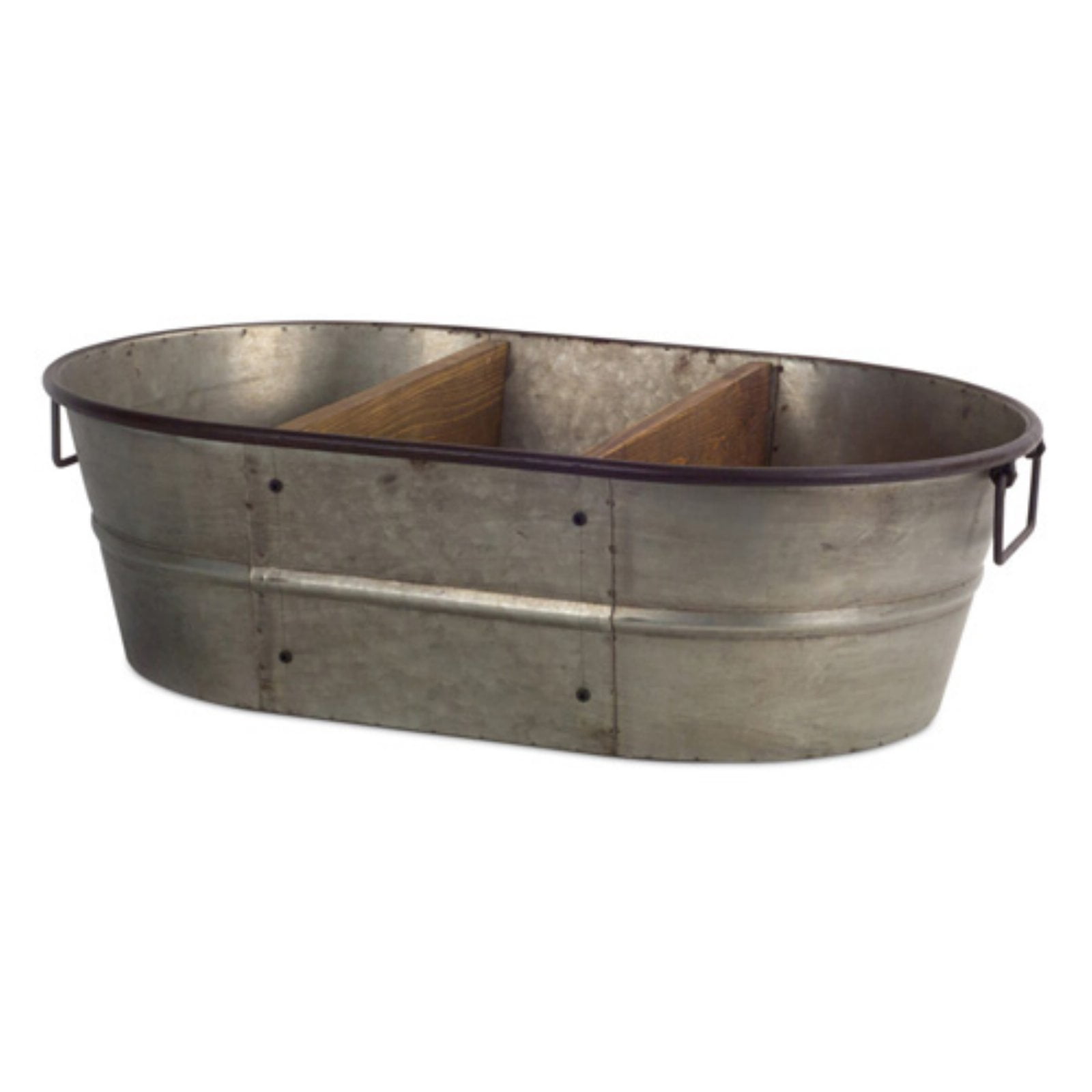 Melrose International 24 in. Metal and Wood Tub - Walmart.com