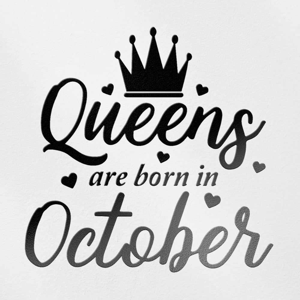 Transparent Decal Stickers Of Queens Are Born In October (Black ...
