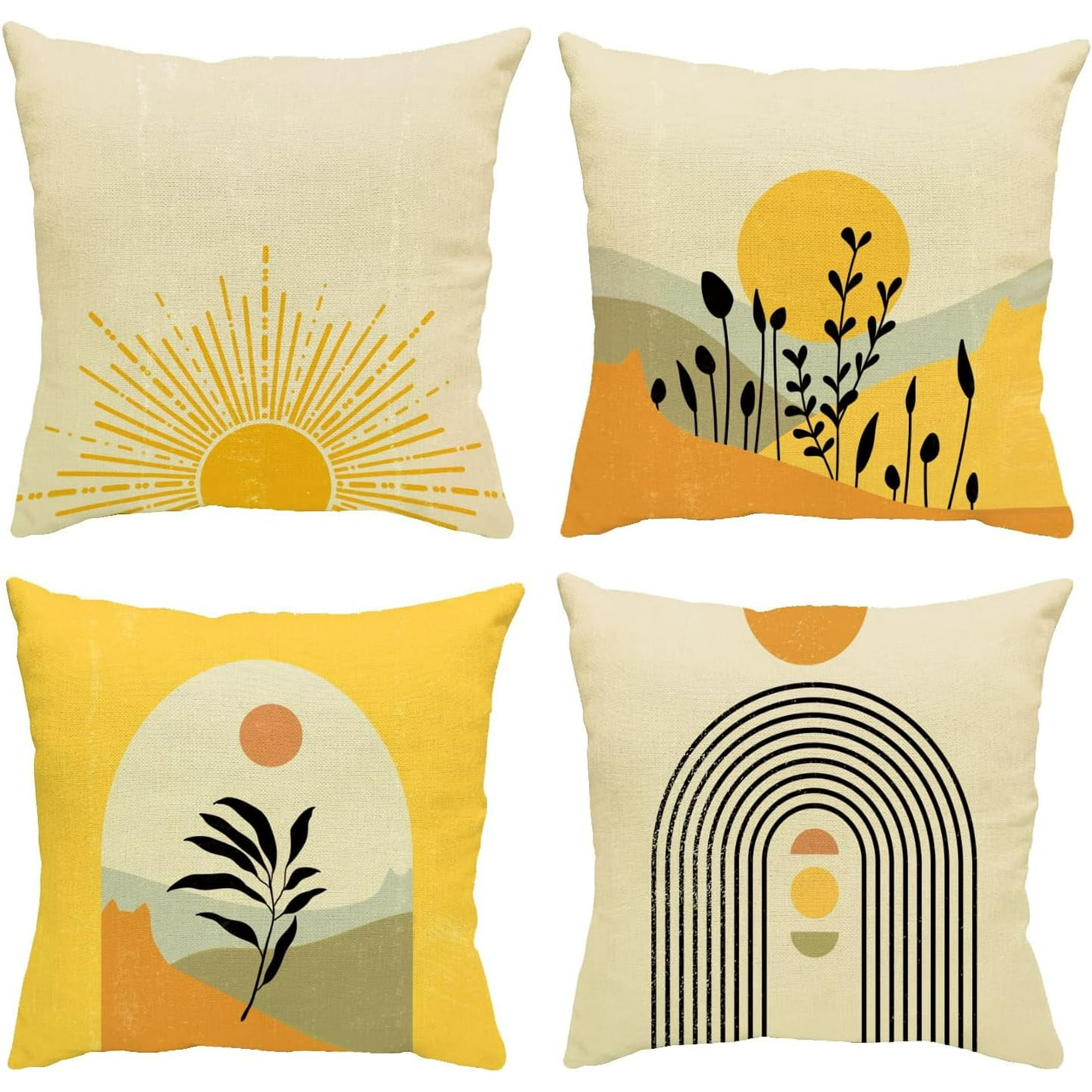 Click here for Ugyoavc Yellow Bohemian Pillow Covers 18x18 Set Of... prices