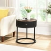 COSIEST 20-inch Round Wooden Side Table, Bedroom Furniture, 3-Drawer ...