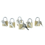 Mini Brass Padlocks Set of 6 With Key Lock All Purpose 1 1/4" Household ...