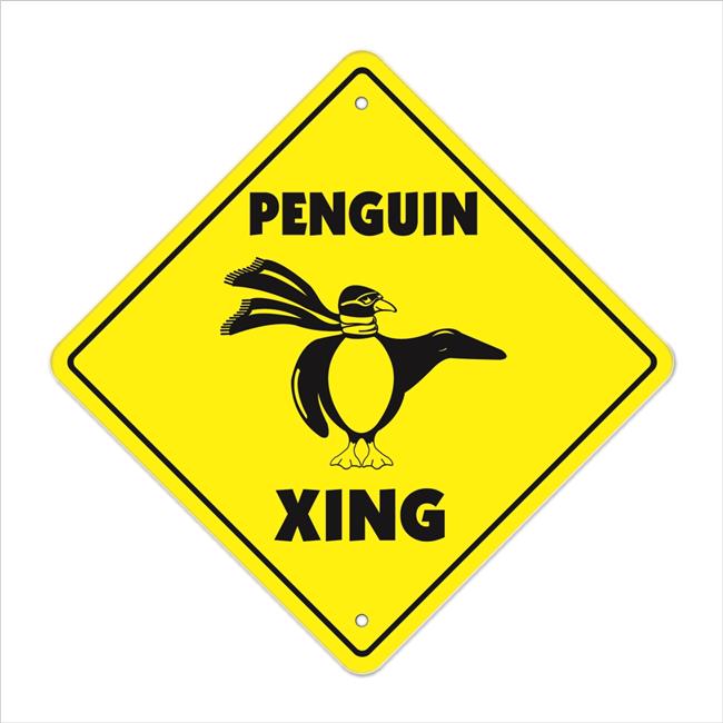 SignMission X-Penguin 12 x 12 in. Penguin Crossing Zone Xing Sign ...