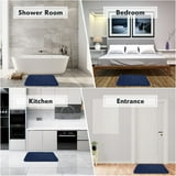 Evlmd Luxury Microfiber Bathroom Rugs Large Navy Water Absorbent Shower ...