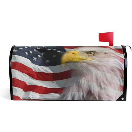 North American Bald Eagle with Flag Welcome Large Magnetic Mailbox Post ...