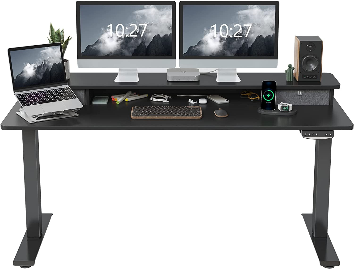 FEZIBO 60 x 24 Inch Height Adjustable Electric Standing Desk with ...