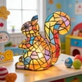 Chanana Squirrel-shaped Lamp, Retro Stained Resin Animal Table Lamp ...