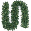 6ft Pre-lit Real Touch Norfolk Pine Prelit Christmas Garland, Winter Greenery Garland for ...
