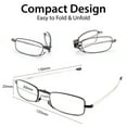 DOUBLETAKE 2 Pairs of Metal Compact Folding Reading Glasses with Mini ...