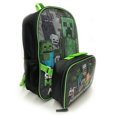 Minecraft Creeper Backpack for Boys & Girls, Gaming Bookbag with Double ...