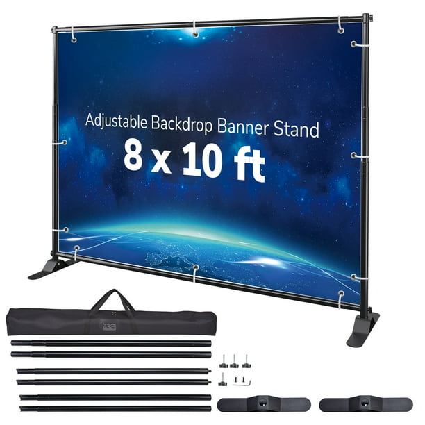 InstaHibit 8x10 Ft Telescopic Step and Repeat Heavy Duty Backdrop ...