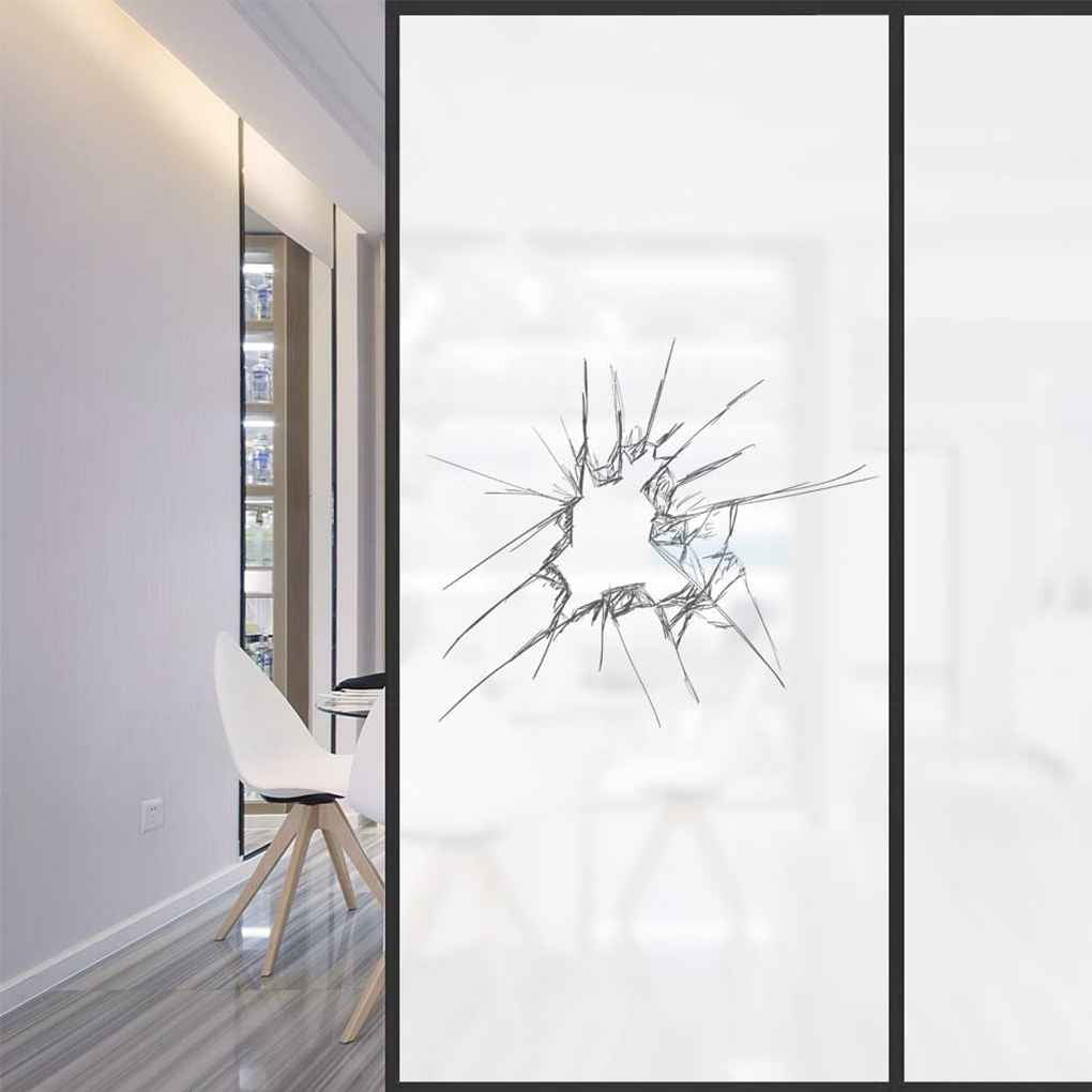 Buy Long Self-adhesive Window Door Film Rip Broken Pattern Glass ...