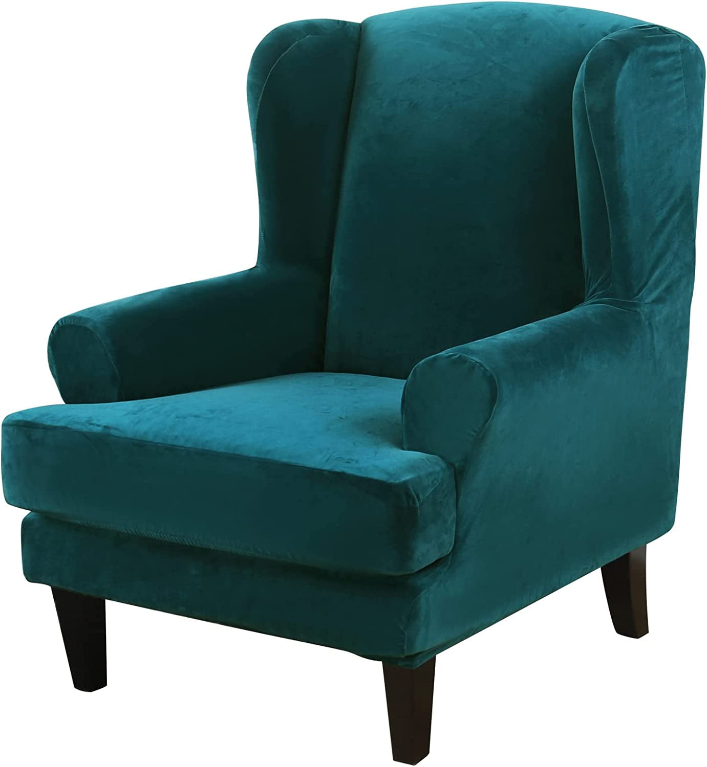 SHANNA Wingback Chair Slipcovers 2-Piece Stretch Fabric Wing Chair ...