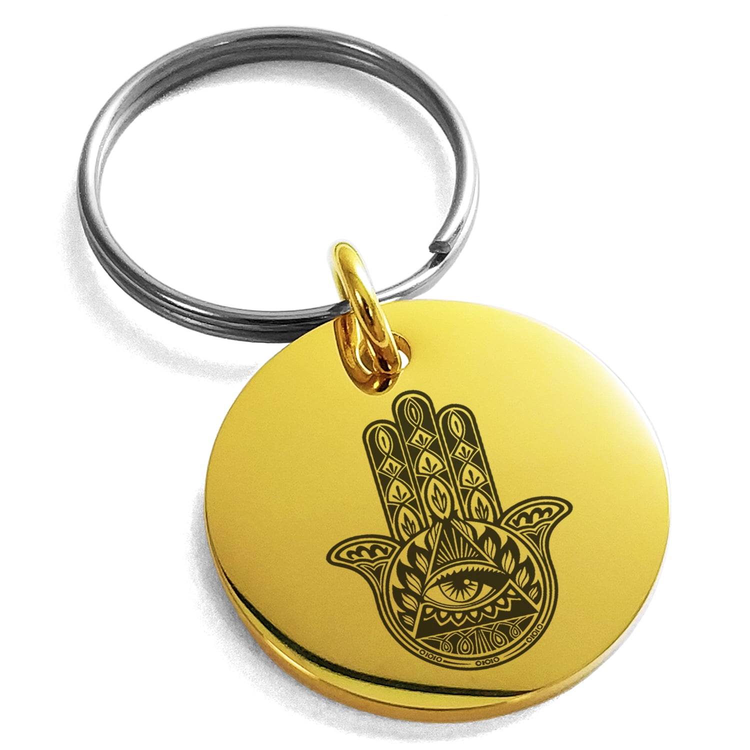 Stainless Steel All Seeing Eye Hamsa Hand of Fatima Engraved Small ...