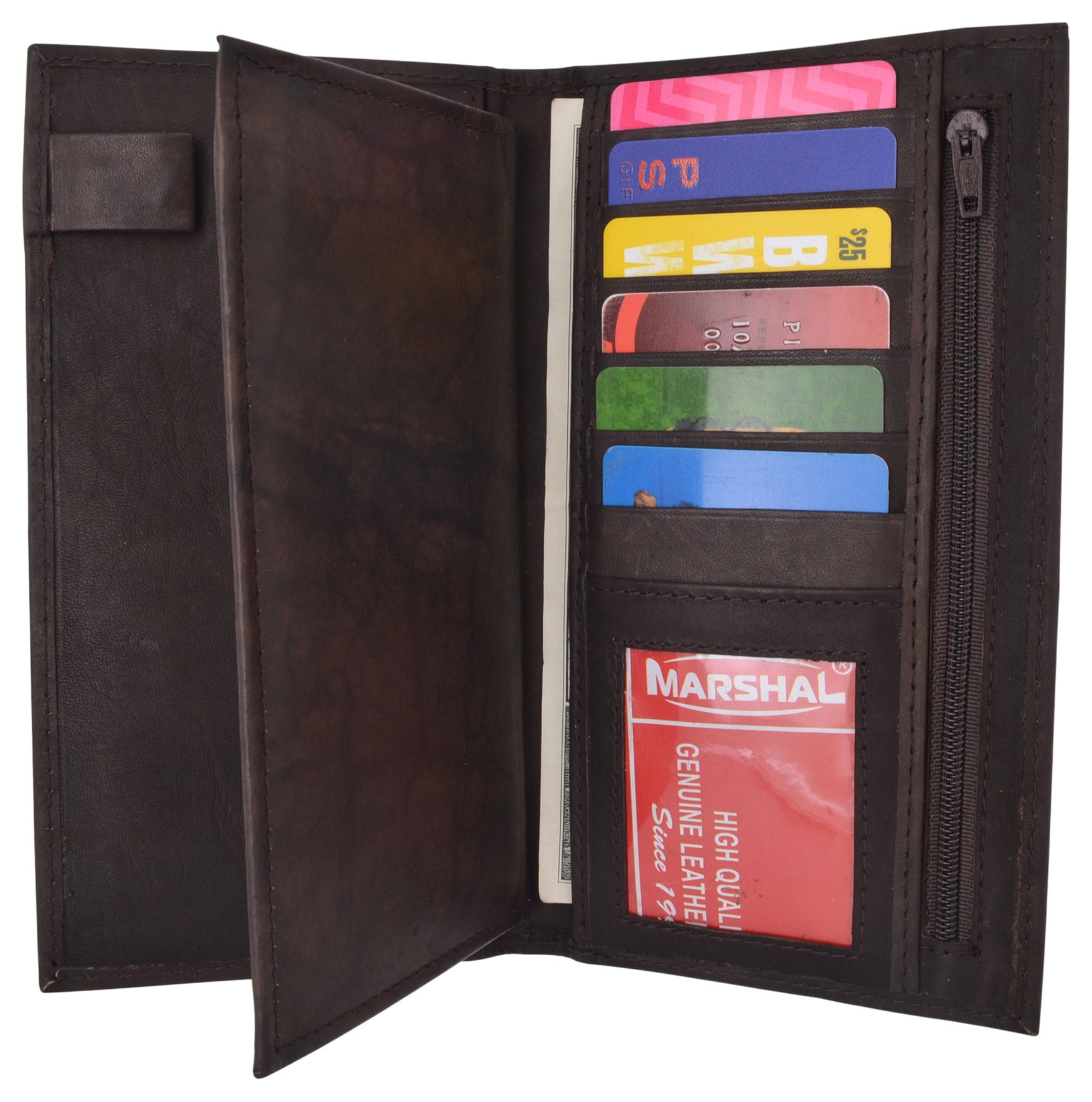 Womens Genuine Leather Checkbook Cover Wallet Organizer with Credit ...