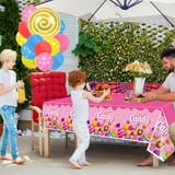 4 Pack Candy Land Tablecloths 86 x 51 Inch Lollipop Plastic Tablecloths ...