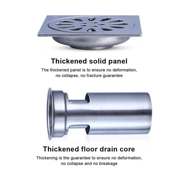 Baohd Stainless Steel Square Bathroom Floor trap stainless steel floor ...