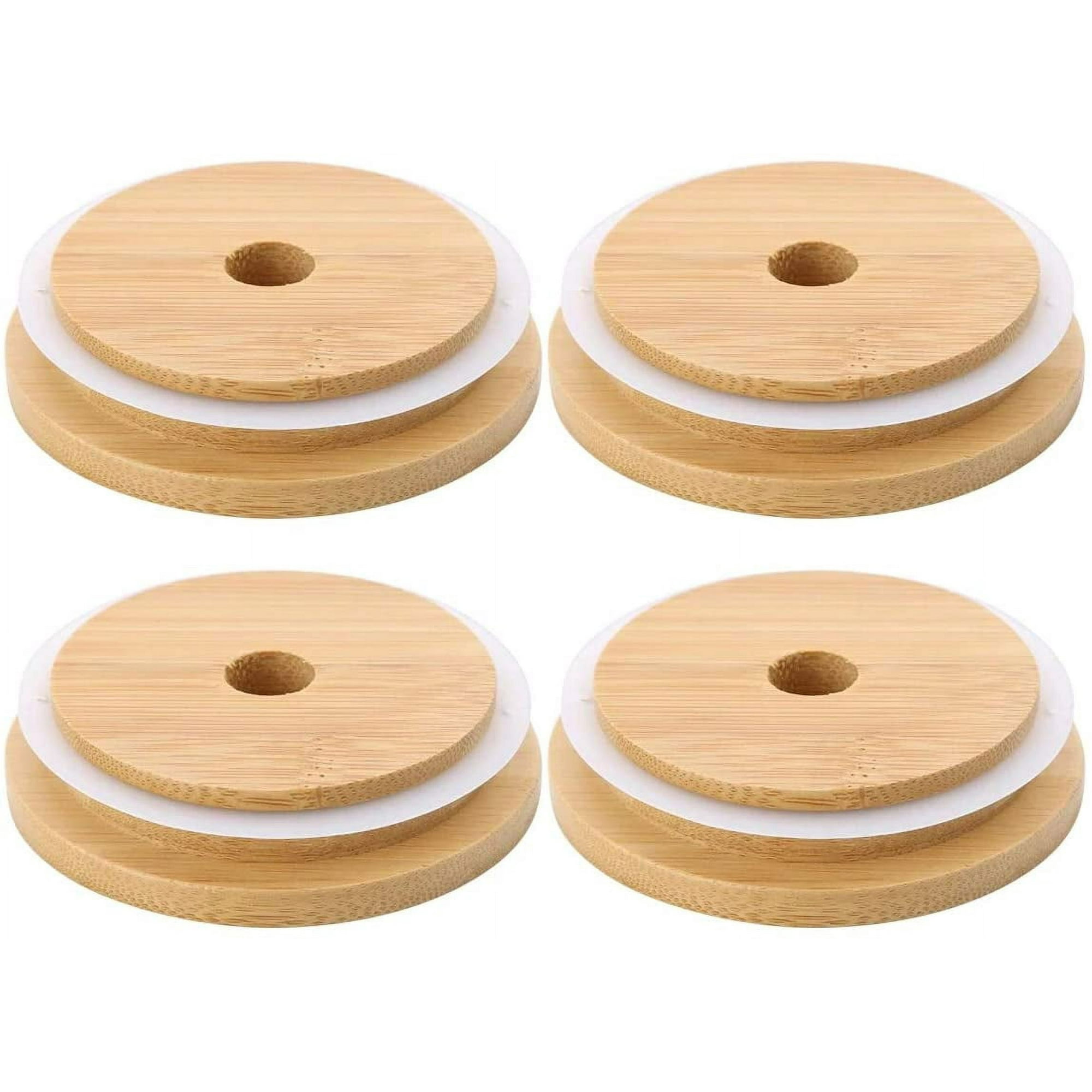 Click here for Chenxiayu 4 Pack 86mm Wide Mouth Bamboo Mason Jar... prices