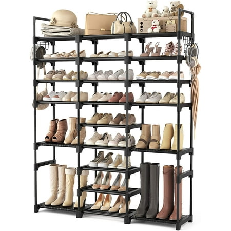 Tall Shoe Rack for Entryway, 9 Tiers 50-55 Pairs Large Shoes Rack Shelf ...