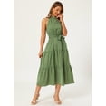 DARING DIVA Women's Halter Dress Tiered Belt Waisted A-Line Flowy ...