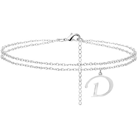 WEIS Bracelets de Cheville en Argent pour les Femmes A-Z Initiale ...