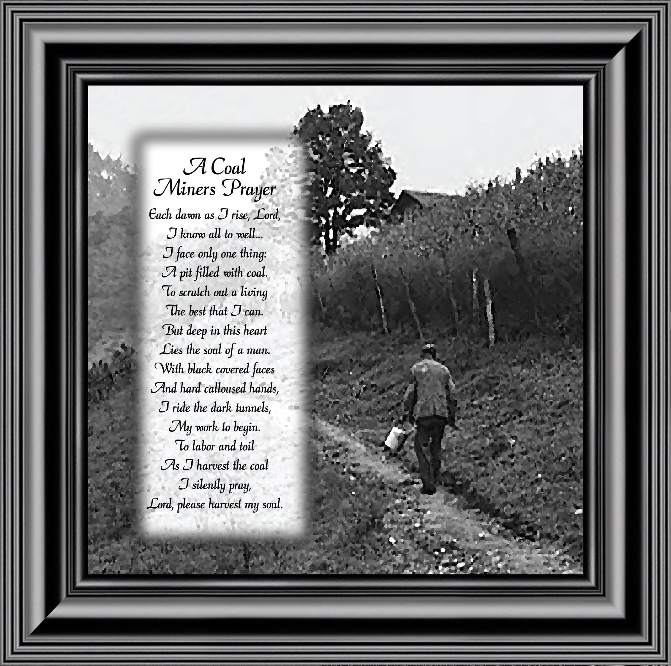 Coal Miner's Prayer Picture Frame, Coal Mining Gifts, Miner's Decor ...