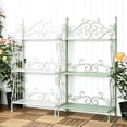 3-Tier Vintage Wrought Iron Plant Stand, White Metal Bakers Rack, Multi ...