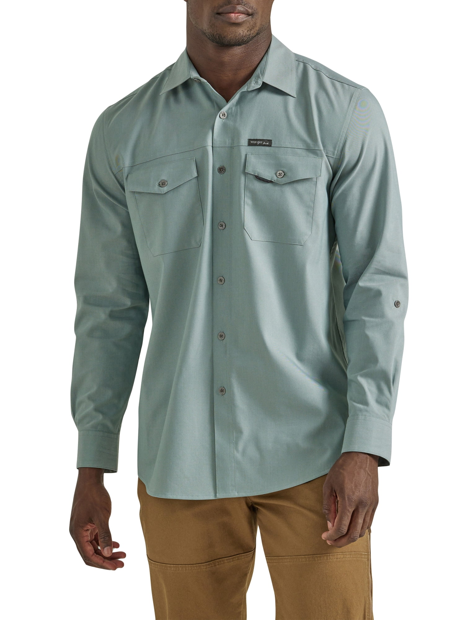 Wrangler® Men's Outdoor Long Sleeve Shirt with UPF 30+ Protection ...