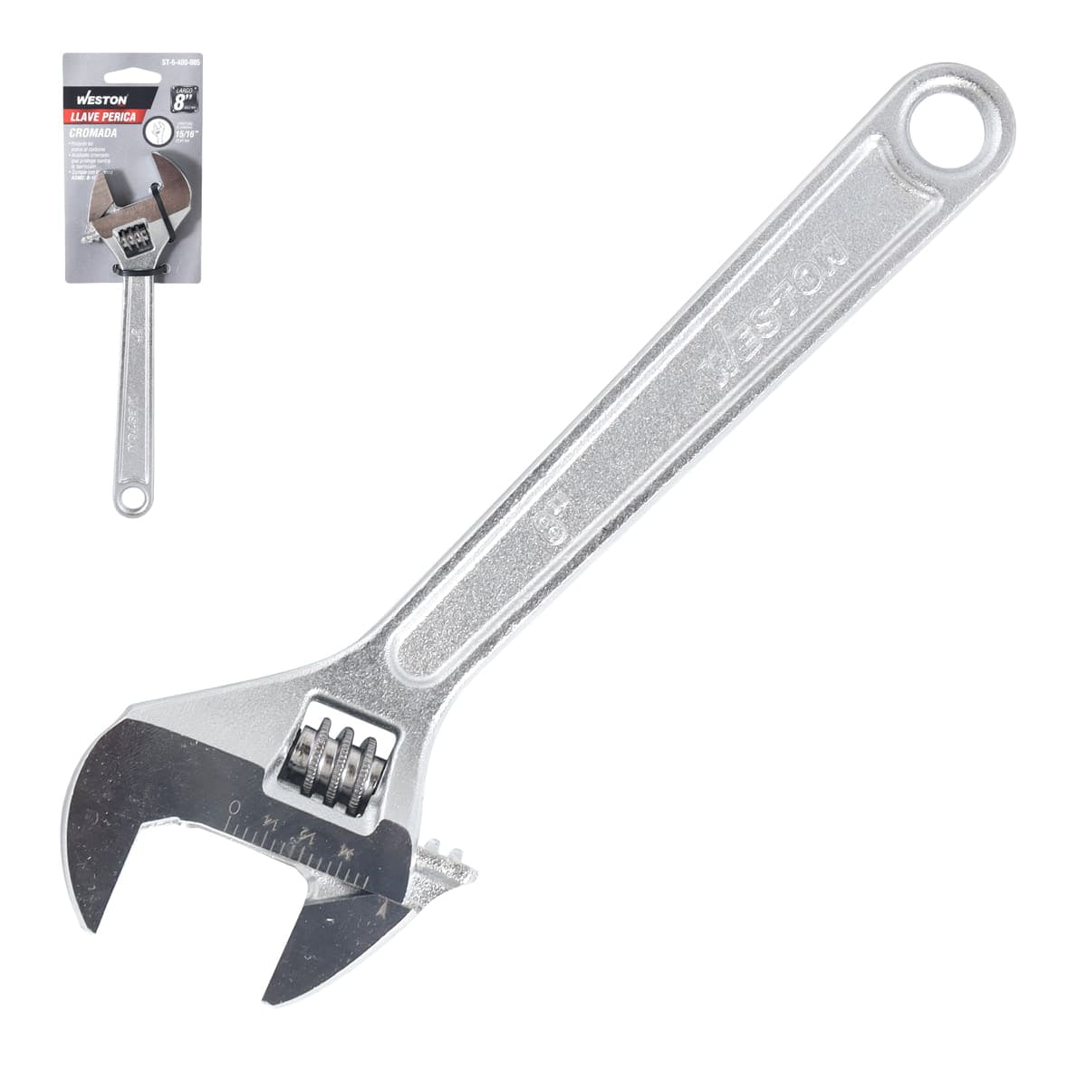 Llave Perico Cromada De Acero Al Carbono 8 Weston Plateado | Bodega ...