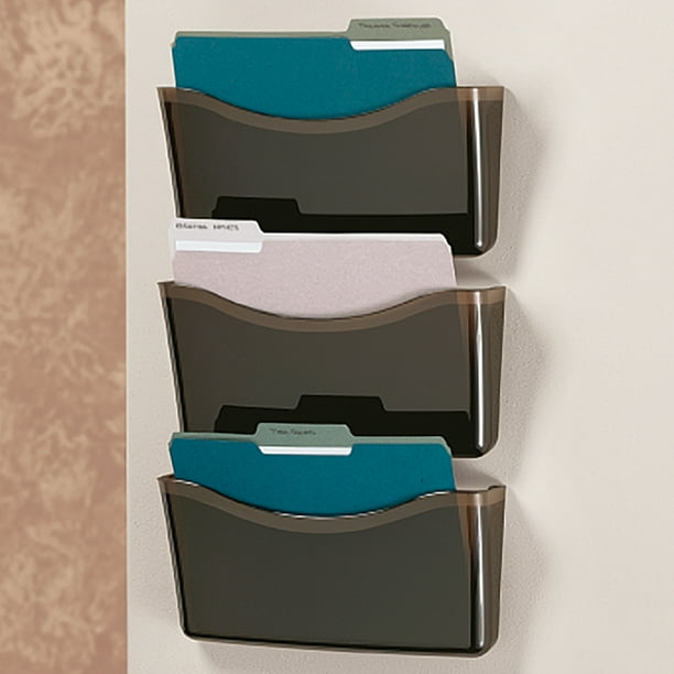 Brenton Studio Unbreakable 3-Pocket Letter-Size Wall Files, Black, Pack ...