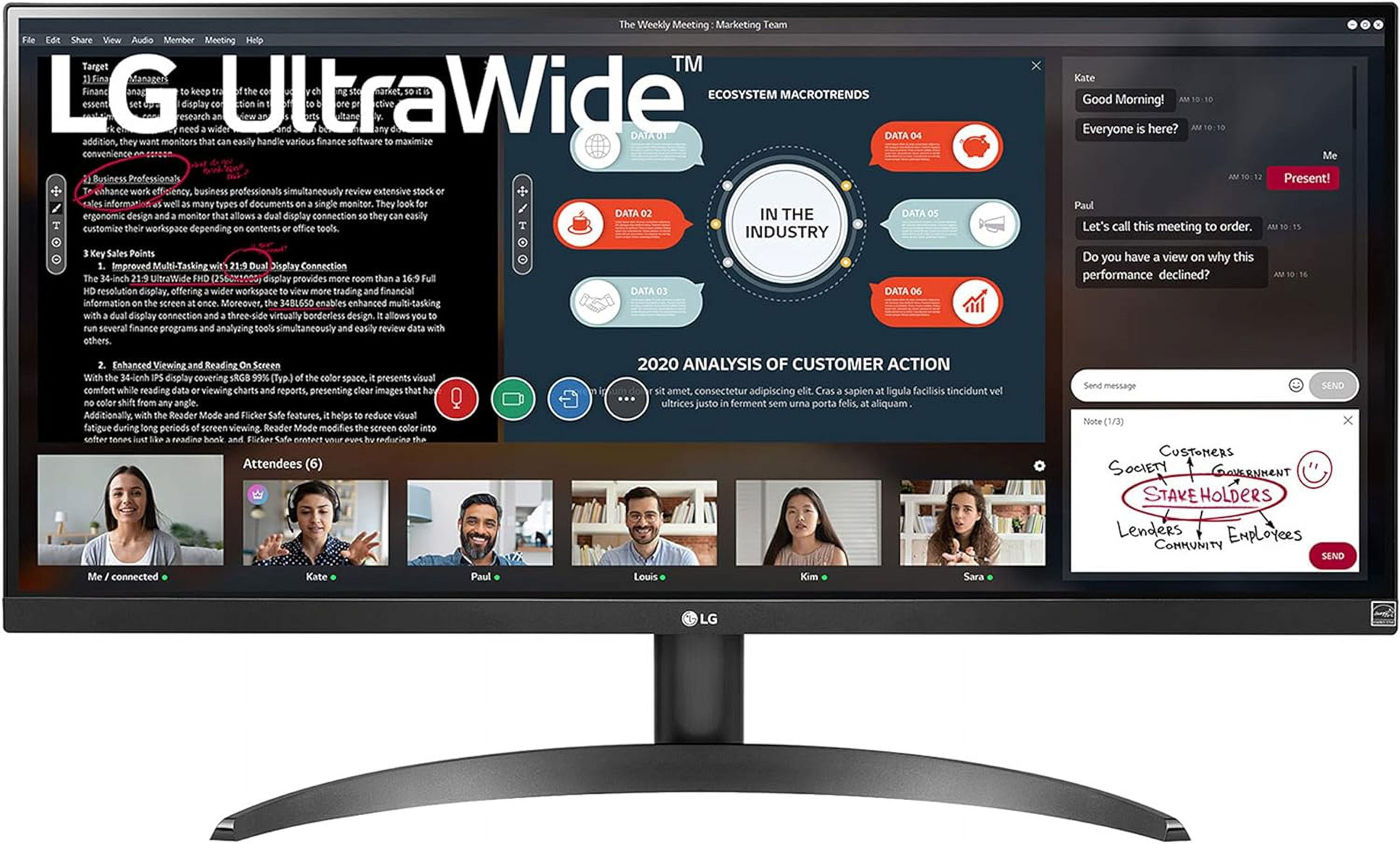 Monitor LG 29WP500-B UltraWide 29' IPS Full HD 5ms HDMI 75Hz | Walmart ...