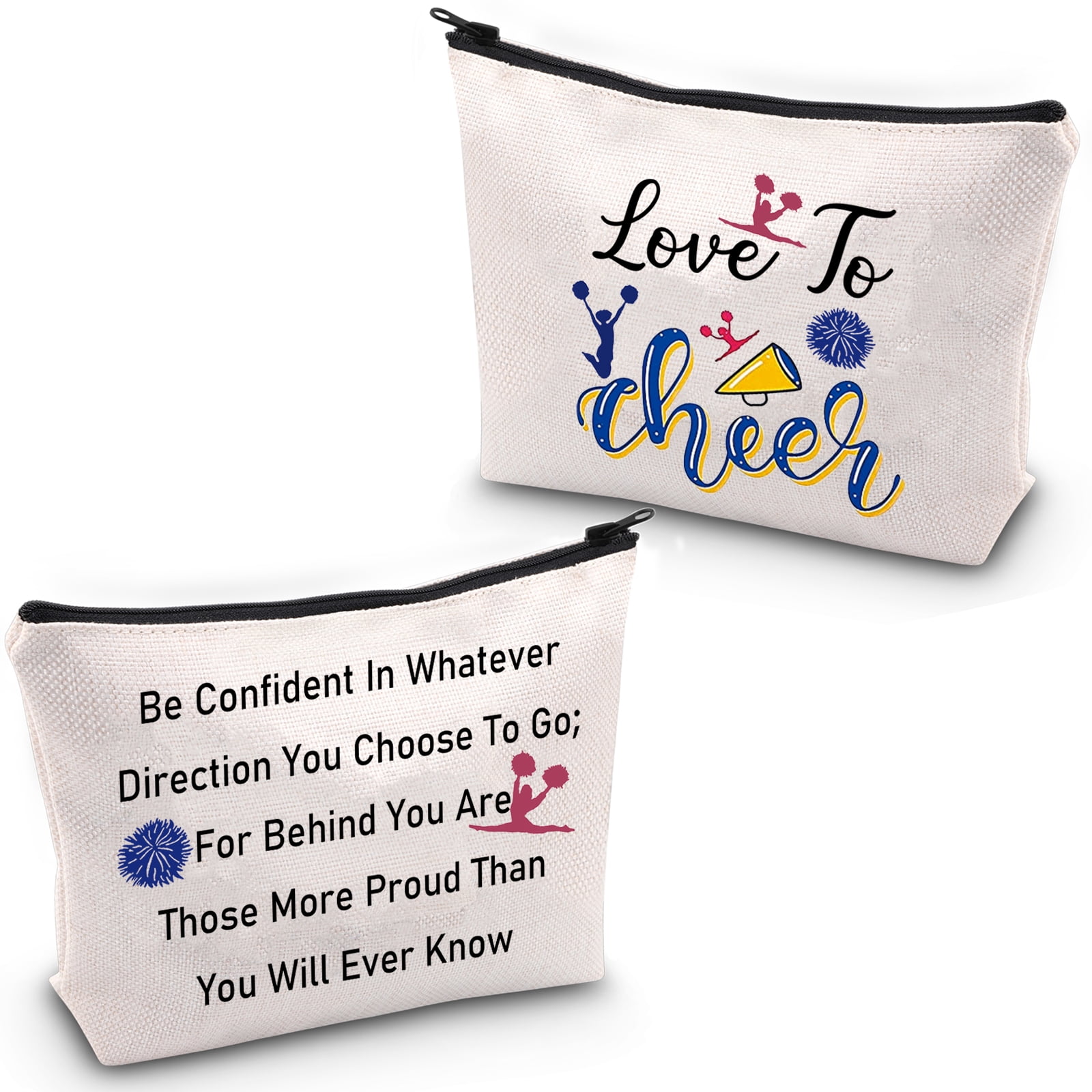 Cheer Makeup Bag Cheerleading Gifts Be Confident In Whatever Direction ...