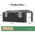 10x16x7 FT Outdoor Storage Shed with 2 Transparent Panels, Metal Garden ...