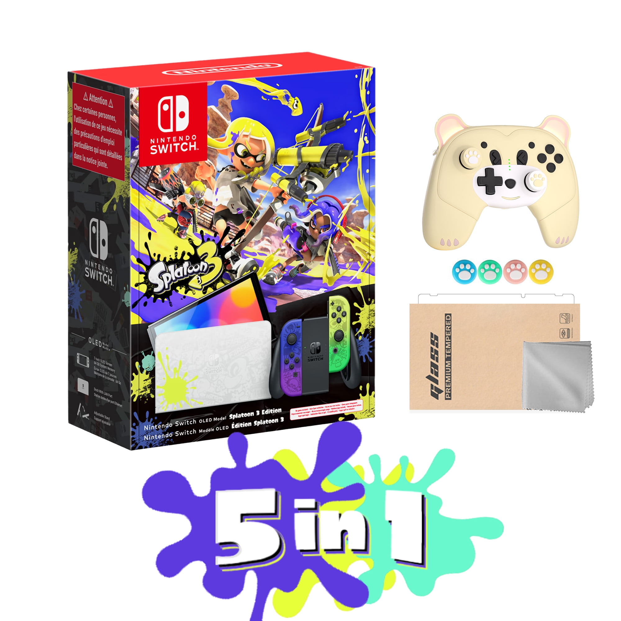 2022 Nintendo Switch OLED Splatoon 3 Limited Edition 5 in1 Bundle, Blue ...