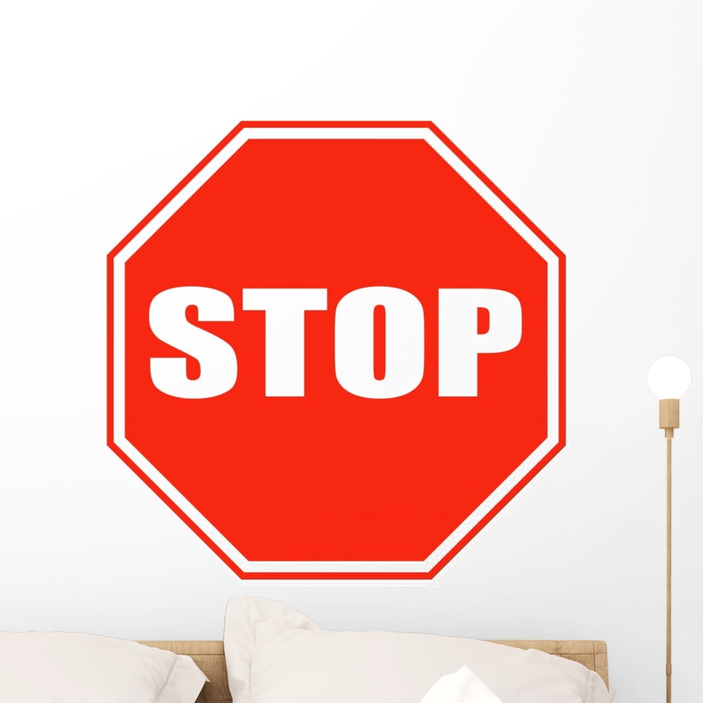 Stop Sign Wall Decal by Wallmonkeys Peel and Stick Graphic (24 in H x ...