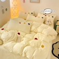 3pcs Polka Dot Embroidered Bedding Set - Soft Duvet Cover with Zipper ...
