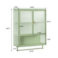 23.62"Glass Doors Modern Two-door Wall Cabinet with Featuring Two-tier ...